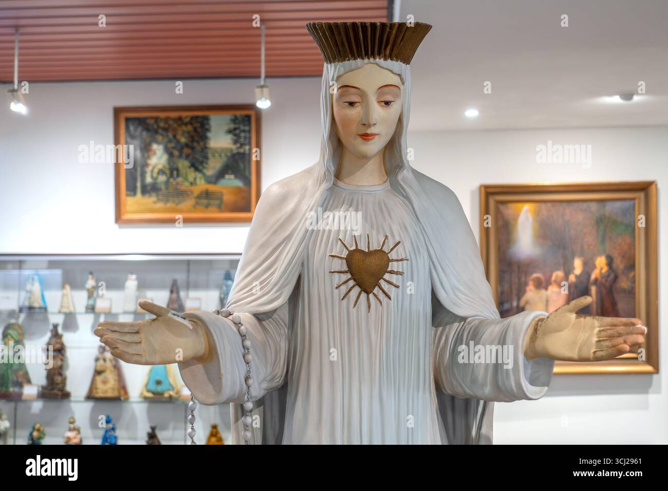 Religious statuettes in museum near Our Lady of Beauraing / Notre-Dame ...