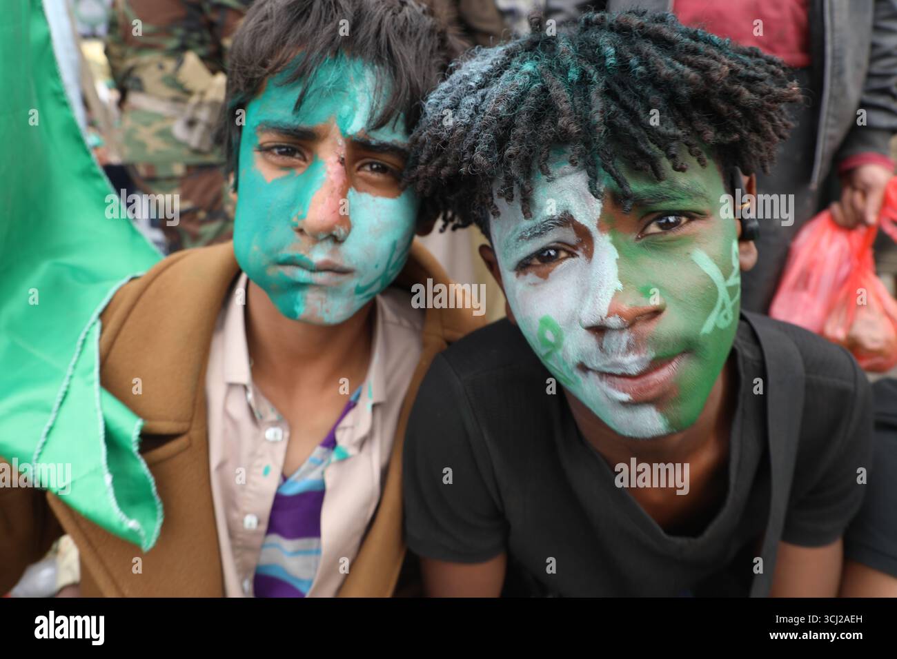 Yemeni boys attends the Mawlid celebration to mark the birthday of the ...