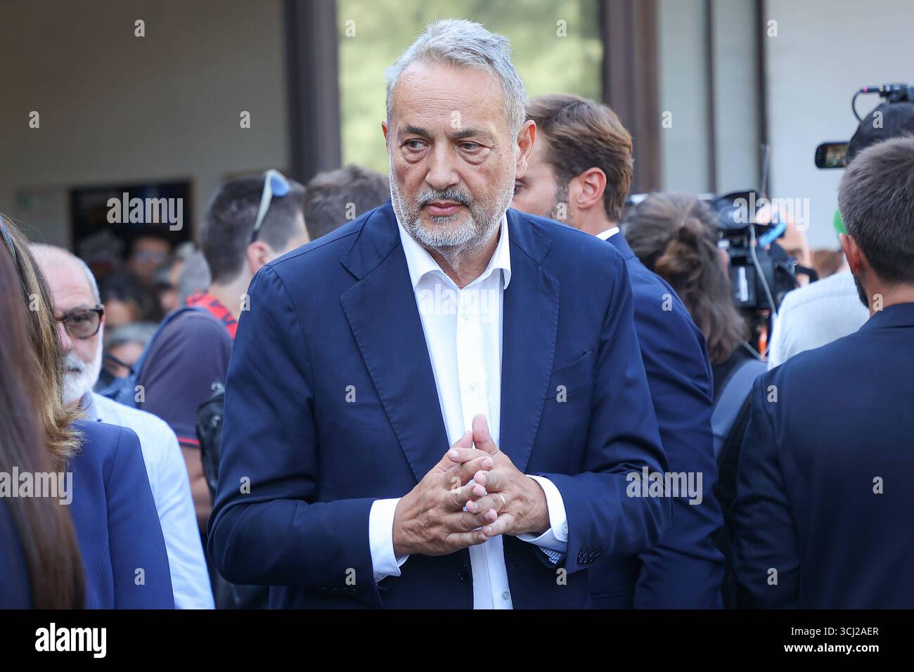 News - Emilio Fede s funeral Claudio Brachino during Emilio Fede s funeral, News in Segrate ...