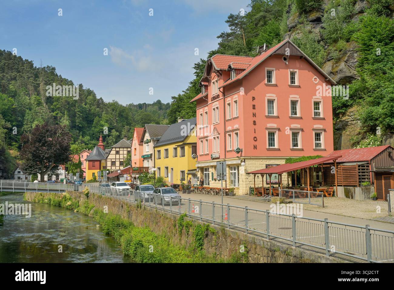 Altbauten, Stadtkern, Altstadt, Hrensko, Tschechische Republik *** Old ...