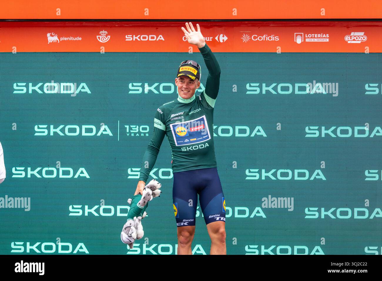 Los Corrales de Buelna, Spain. 4th Sep, 2025. Mads Pedersen (Lidl-Trek ...