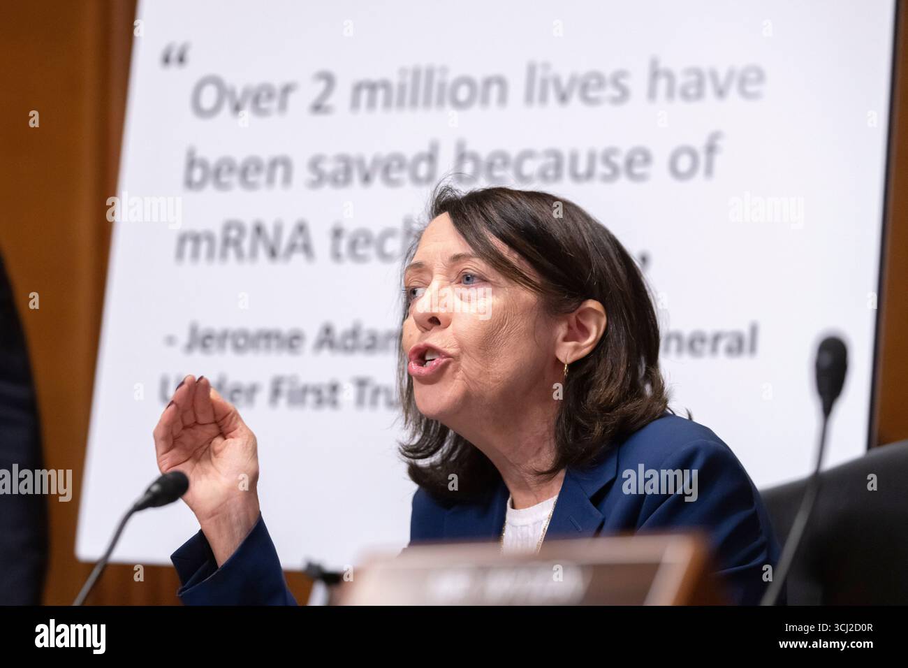 Sen. Maria Cantwell, D-Wash., speaks as Secretary of Health and Human ...
