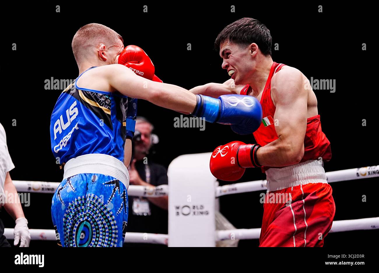 Adam Hession (right) in action against Jacob Cassar in their Men's 60kg ...
