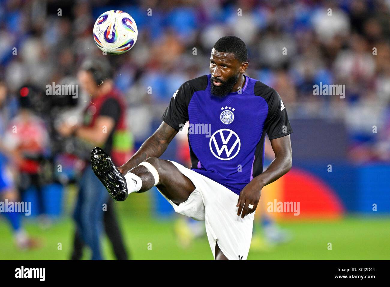 Germany's Antonio Rudiger warms-up before the World Cup Group A ...