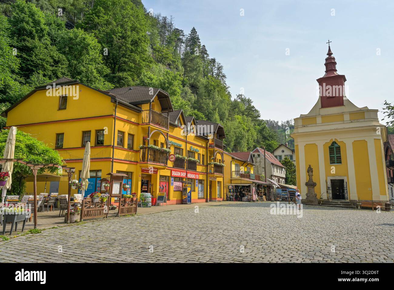 Altbauten, Stadtkern, Altstadt, Hrensko, Tschechische Republik *** Old ...