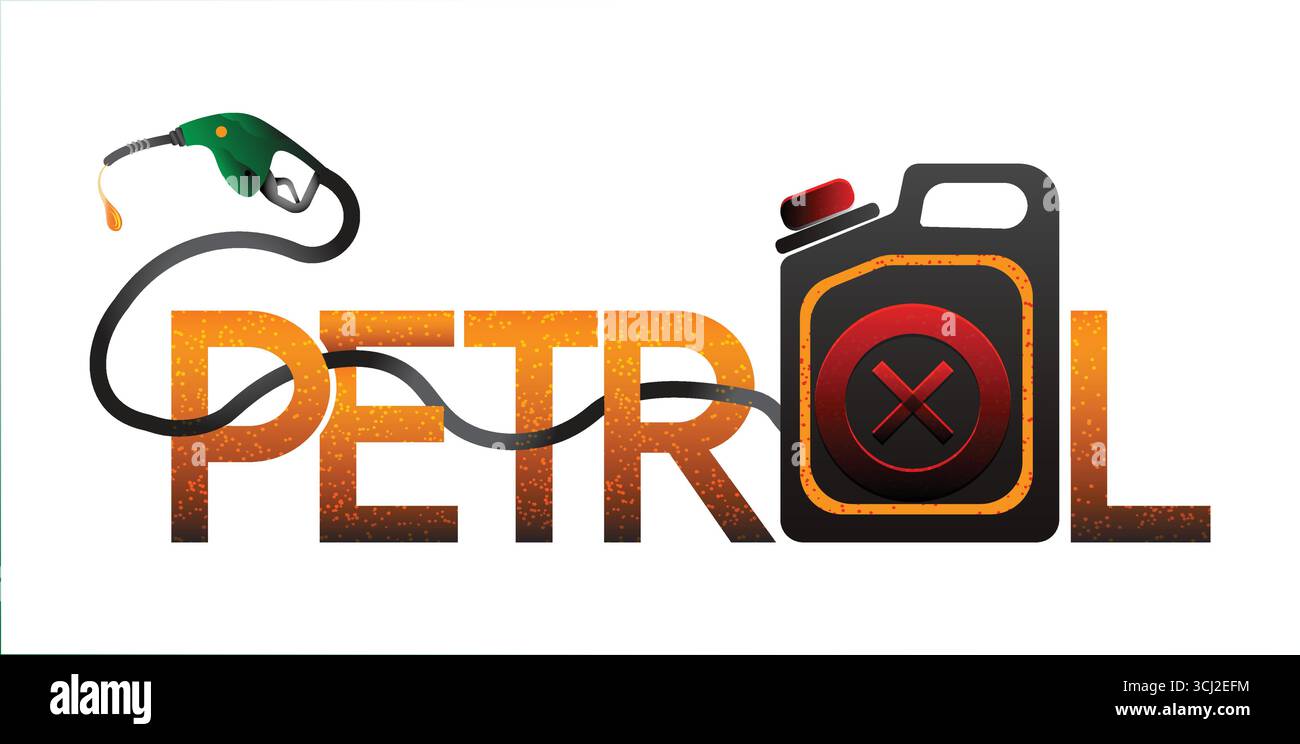 Petrol text effect creative petrol pump typography template fuel oil ...