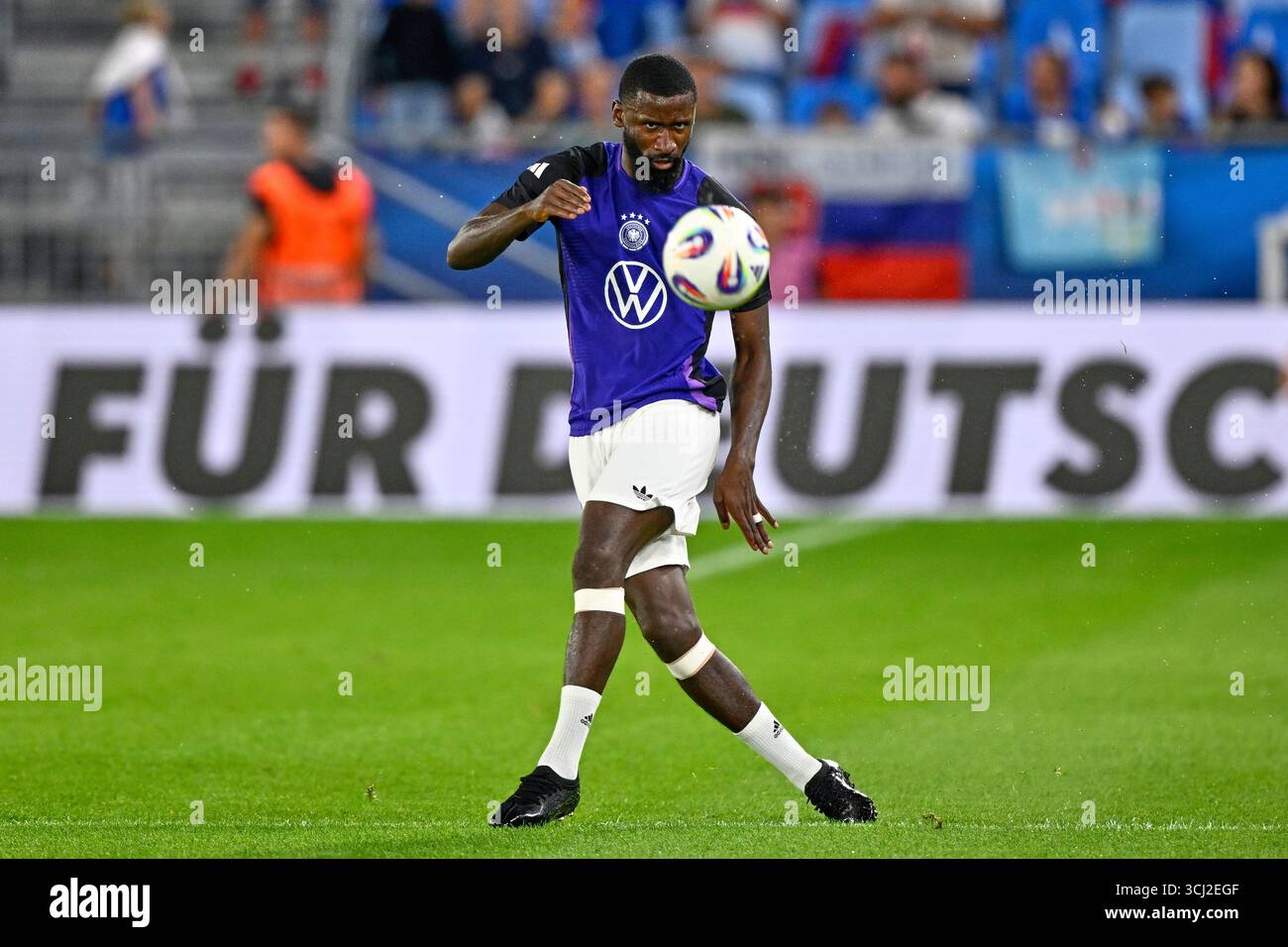 Germany's Antonio Rudiger warms-up before the World Cup Group A ...