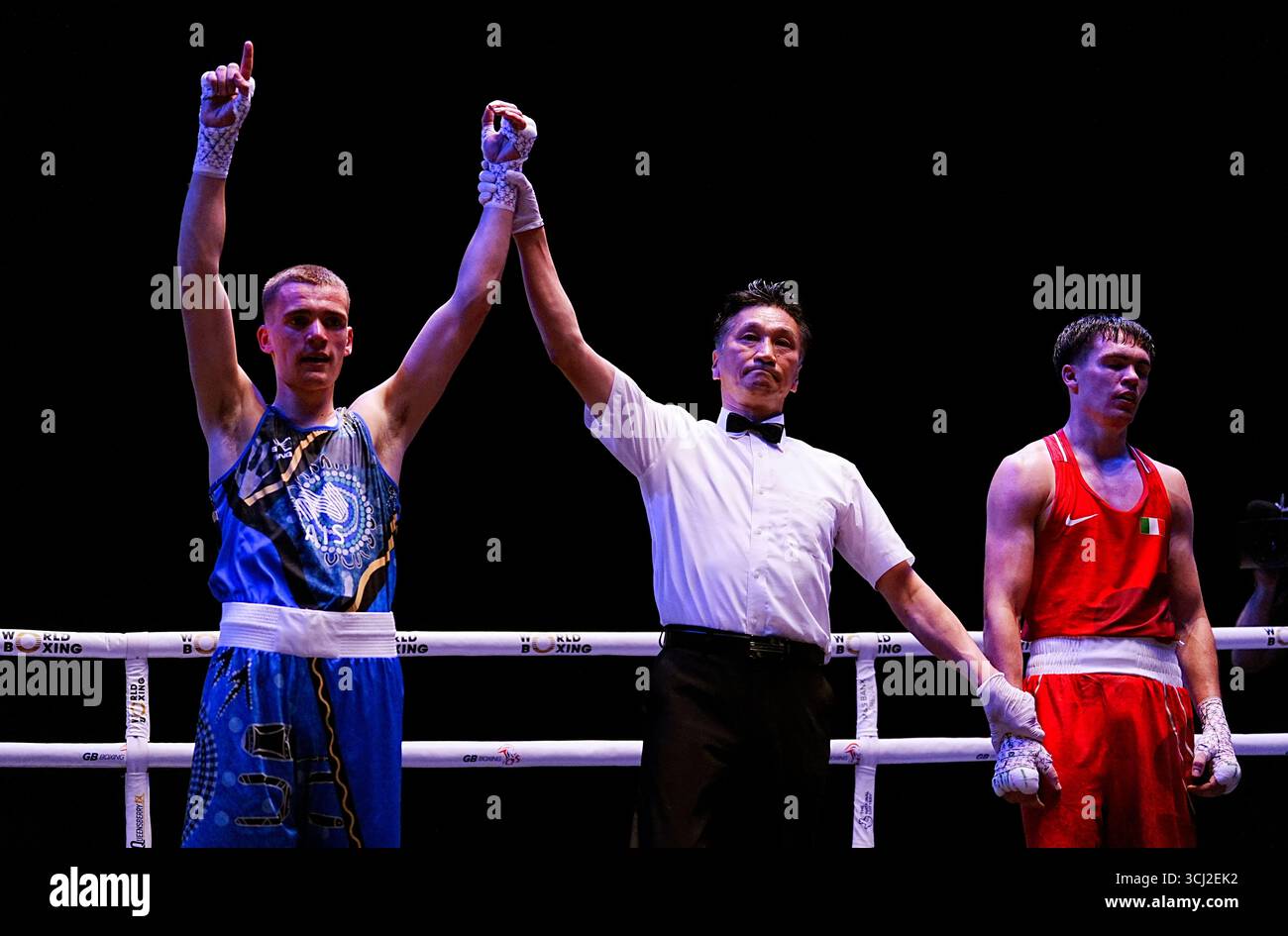 Jacob Cassar (left) is announced winner against Adam Hession after ...