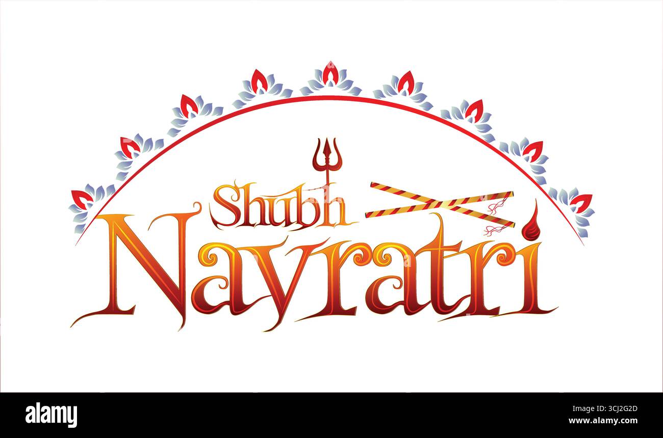 Shubh navratri text text effect hi-res stock photography and images - Alamy