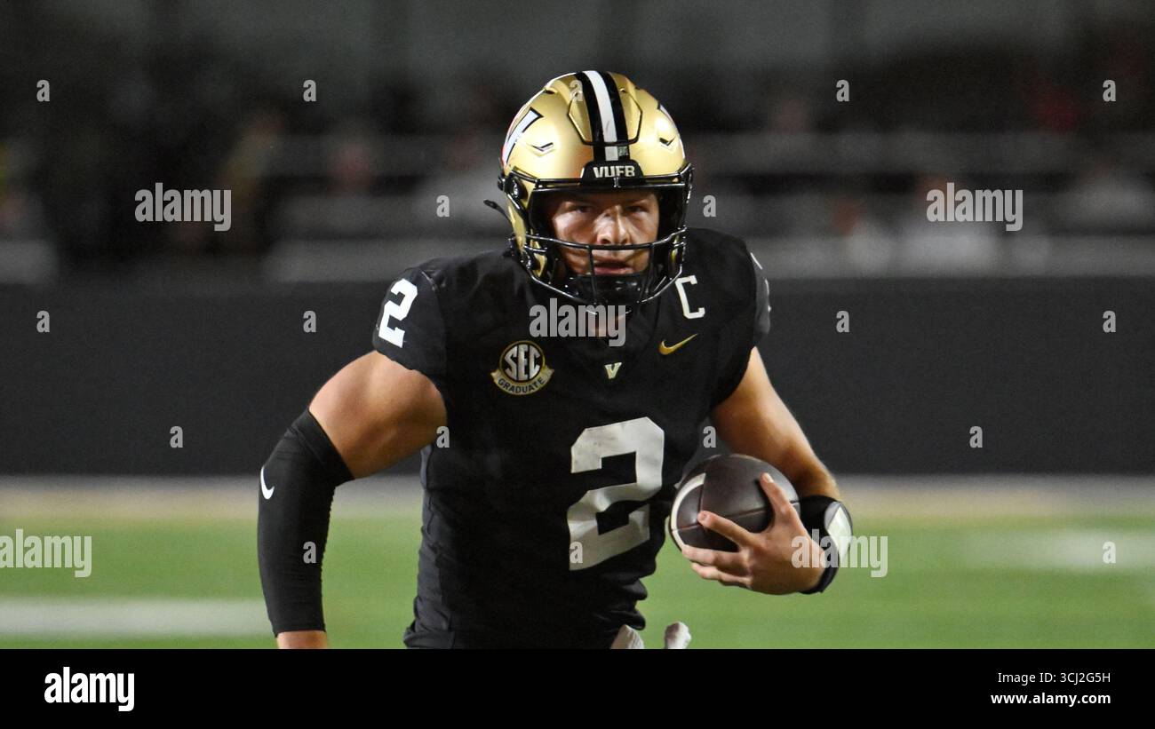Vanderbilt quarterback Diego Pavia (2) during an NCAA football game ...