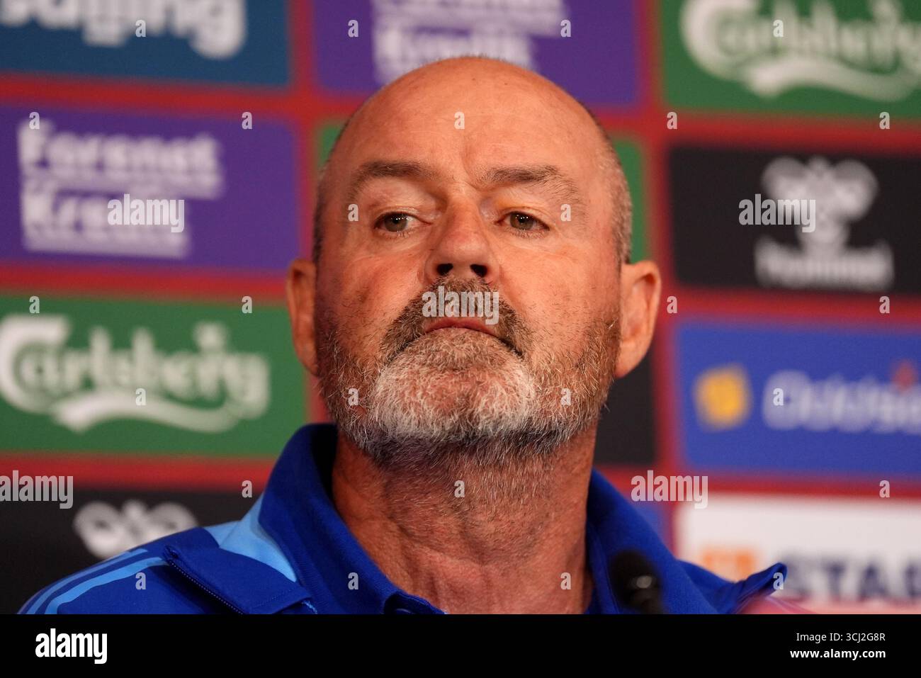 Scotland manager Steve Clarke during a press conference at Parken ...