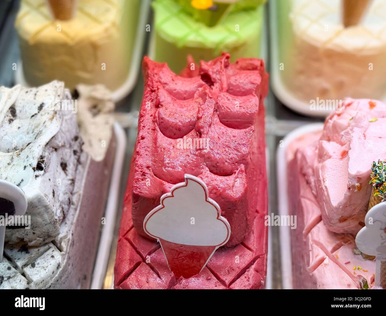 Bright gelato flavors on display. Dessert, color, and culinary art in ...