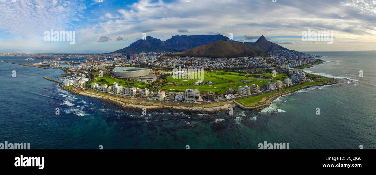 An aerial shot of the Cape Town City bowl as well as the Cape Town ...