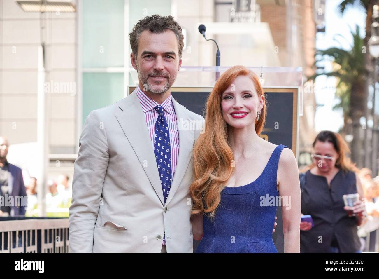 Gian Luca Passi de Preposulo, left, and Jessica Chastain pose with ...