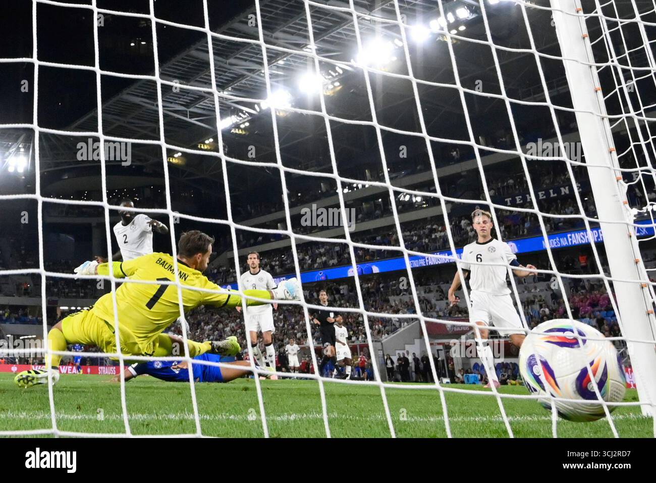 Slovakia's David Hancko scores the opening goal past Germany's Oliver ...