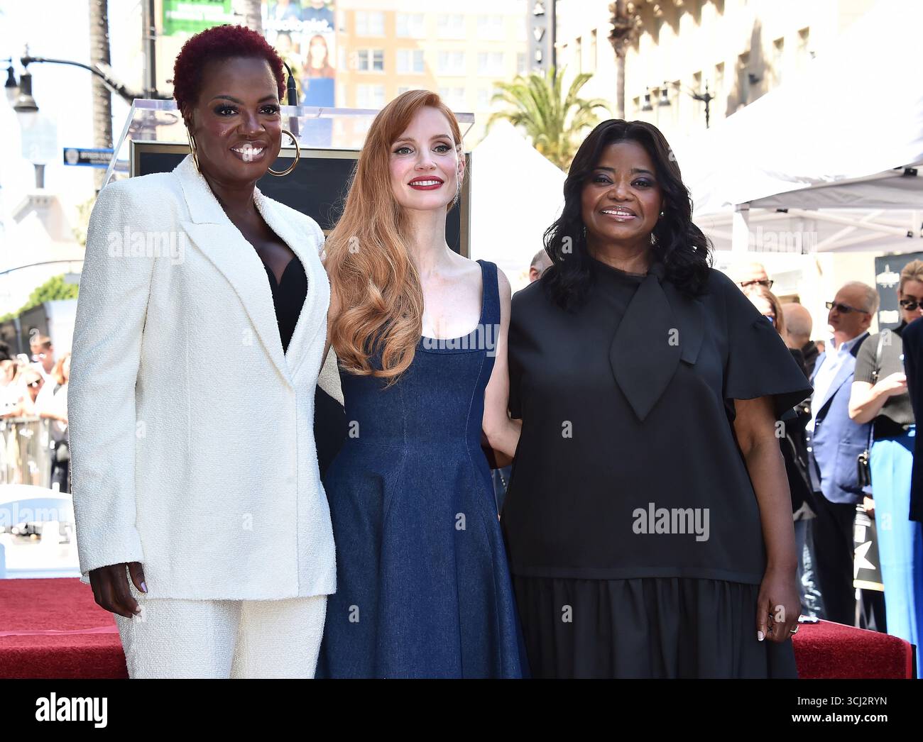 Viola Davis, Jessica Chastain and Octavia Spencer at Jessica Chastain’s Hollywood Walk of Fame ...