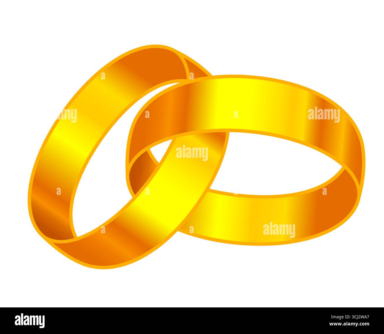 Illustration of two connected gold rings Stock Vector Image & Art - Alamy
