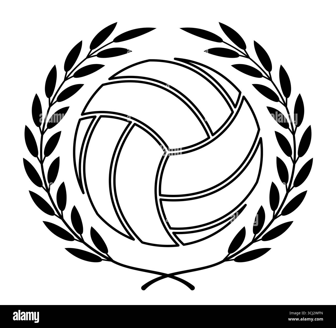 Volleyball icon design in Black and White Stock Photos & Images - Alamy