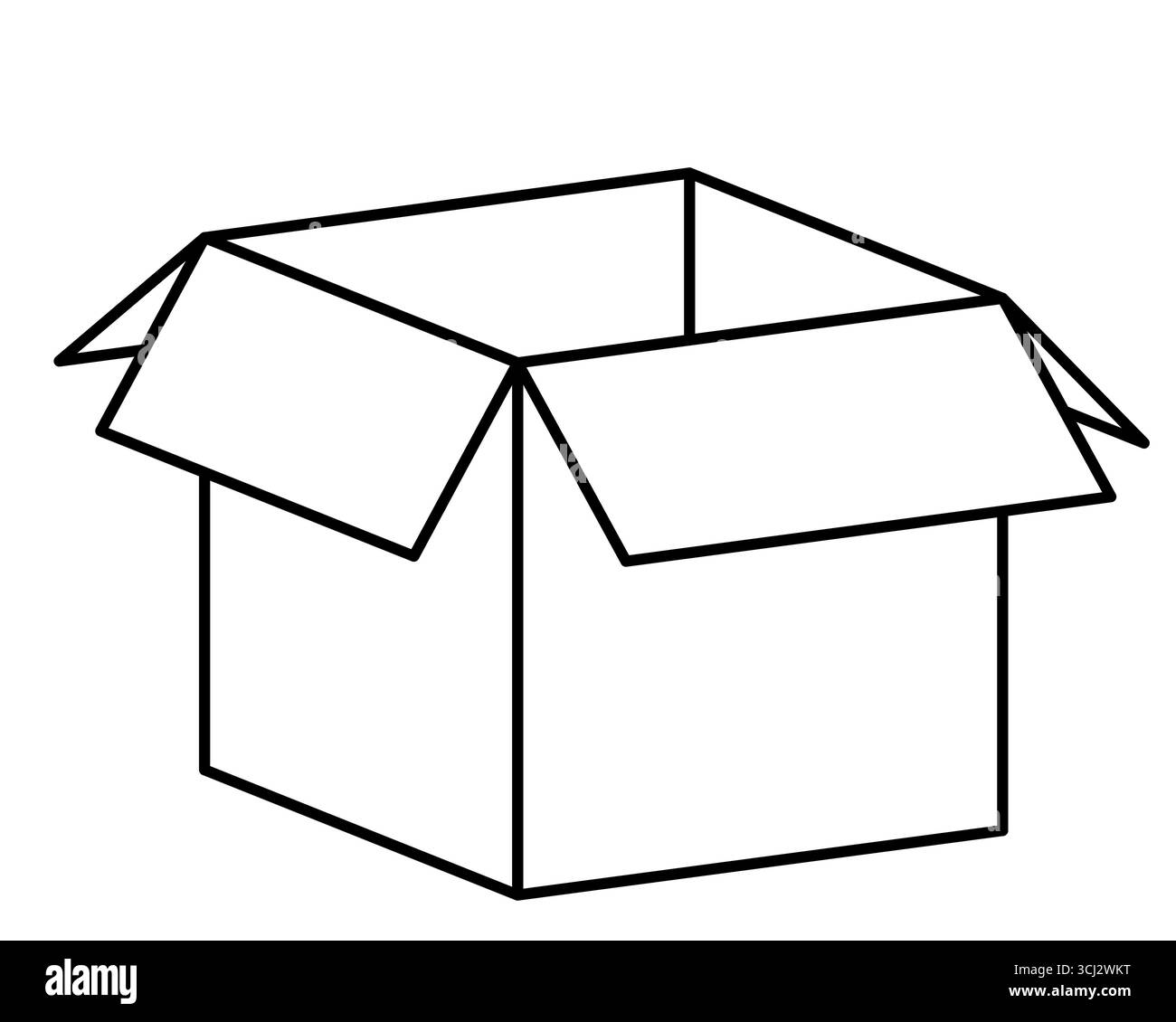 Open gift box outline Black and White Stock Photos & Images - Alamy