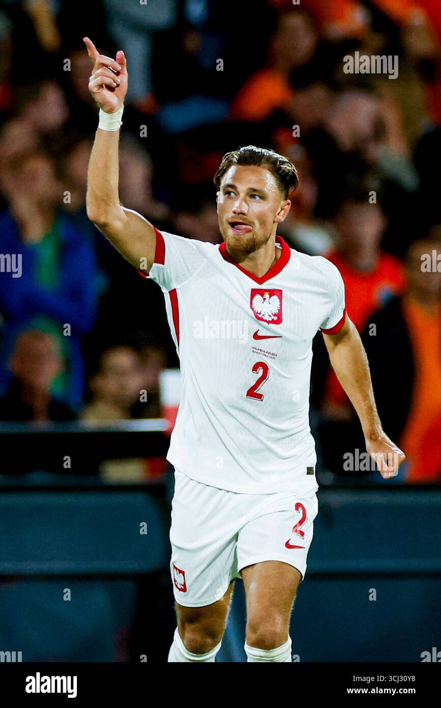 Matty Cash of Poland celebrates after scoring his teams first goal ...