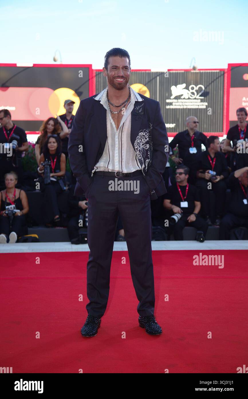 Turkish actor Can Yaman attends the red carpet of the film “Duse” at ...