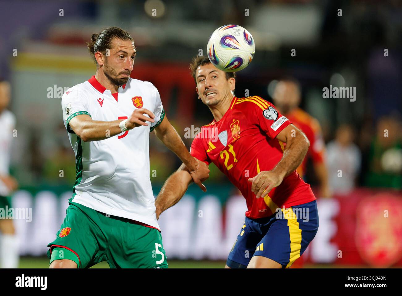 Spain's Mikel Oyarzabal, right, and Bulgaria's Kristian Dimitrov battle ...