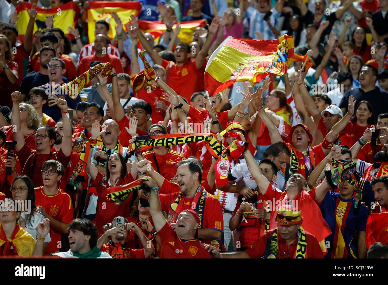 Spain's fans celebrate during the World Cup Group E qualifying soccer ...