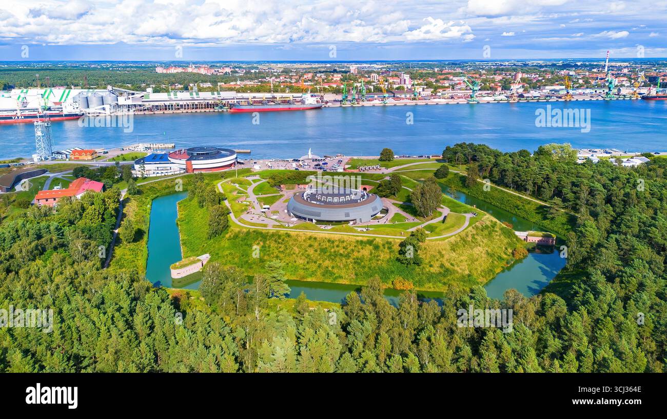 Aerial view of the Lithuanian Maritime Museum in Klaipėda, housed in ...