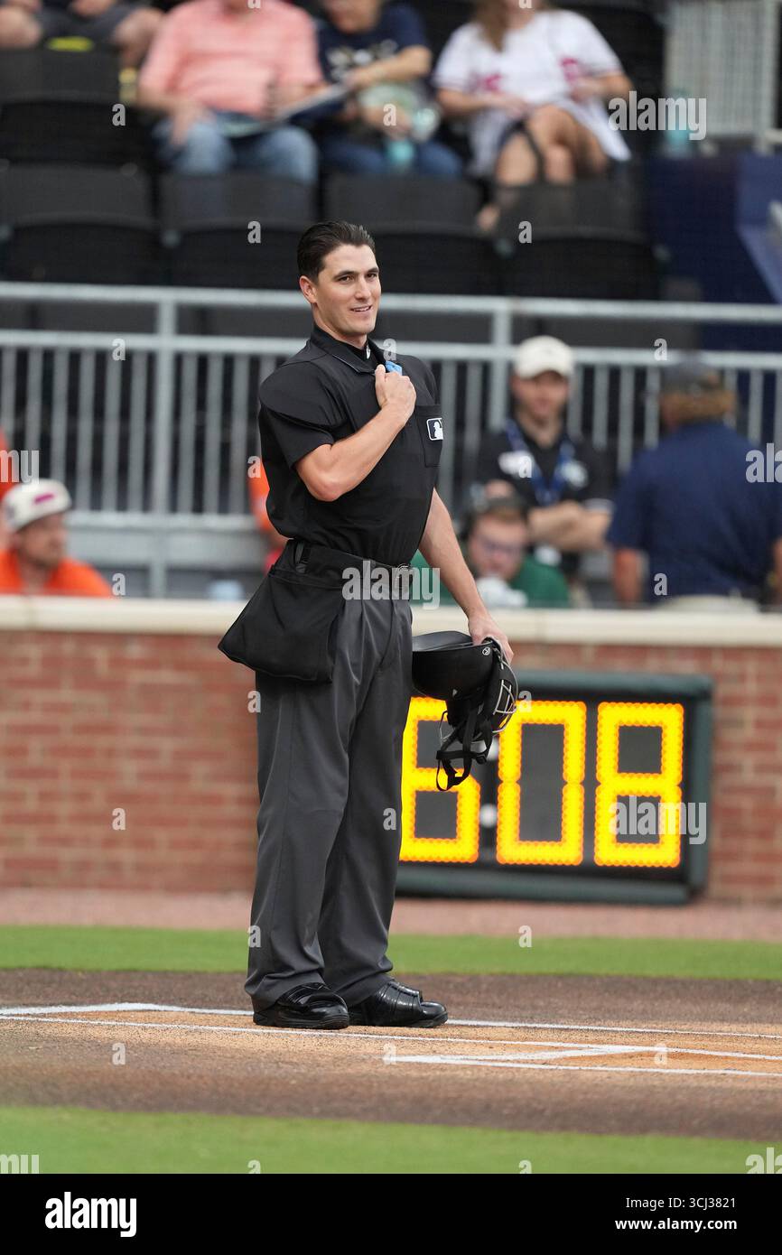 Umpire Brooks Pritchett works a South Atlantic League game between the ...
