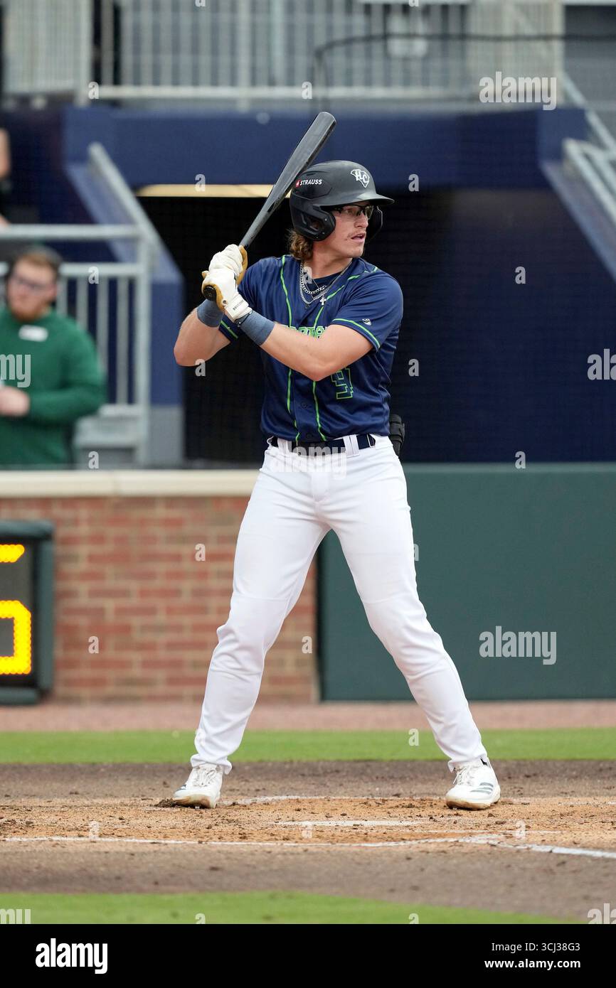 Rafe Perich (9) of the Hub City Spartanburgers at bat in a South ...