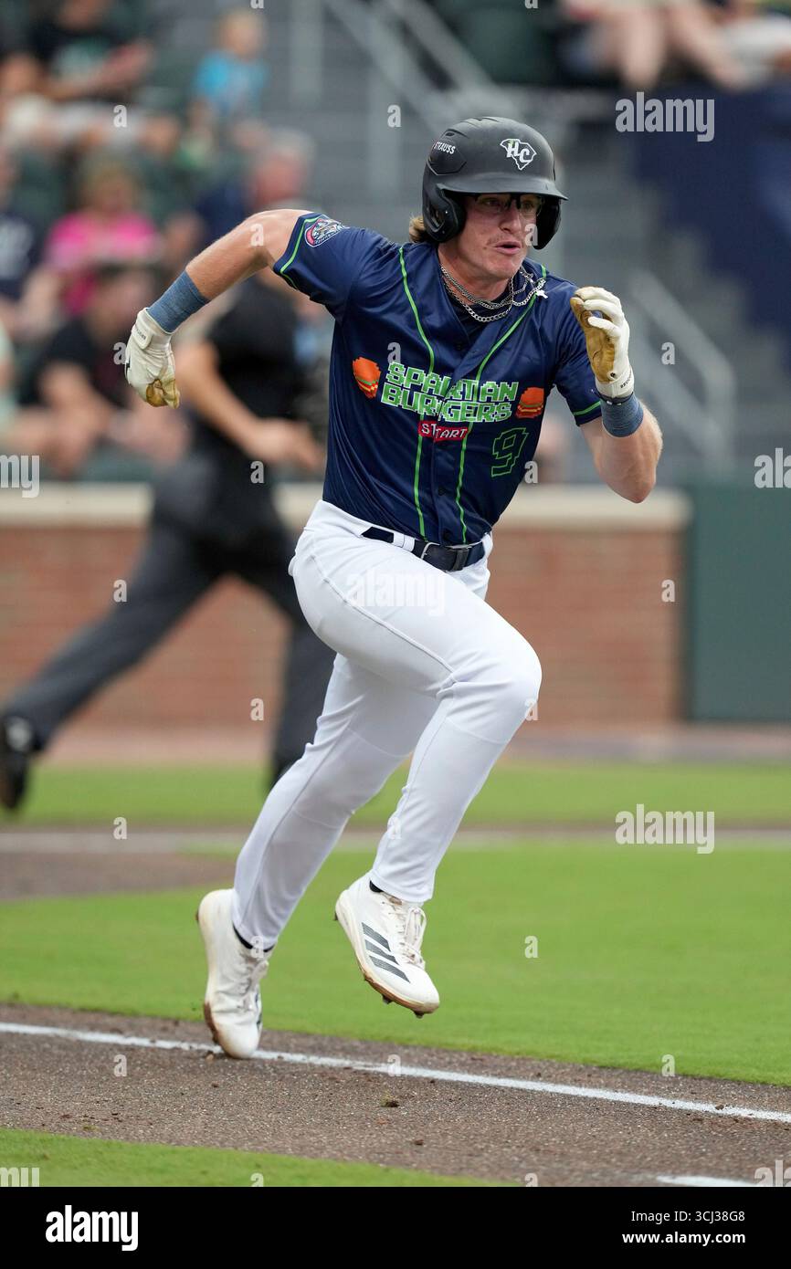 Rafe Perich (9) of the Hub City Spartanburgers at bat in a South ...