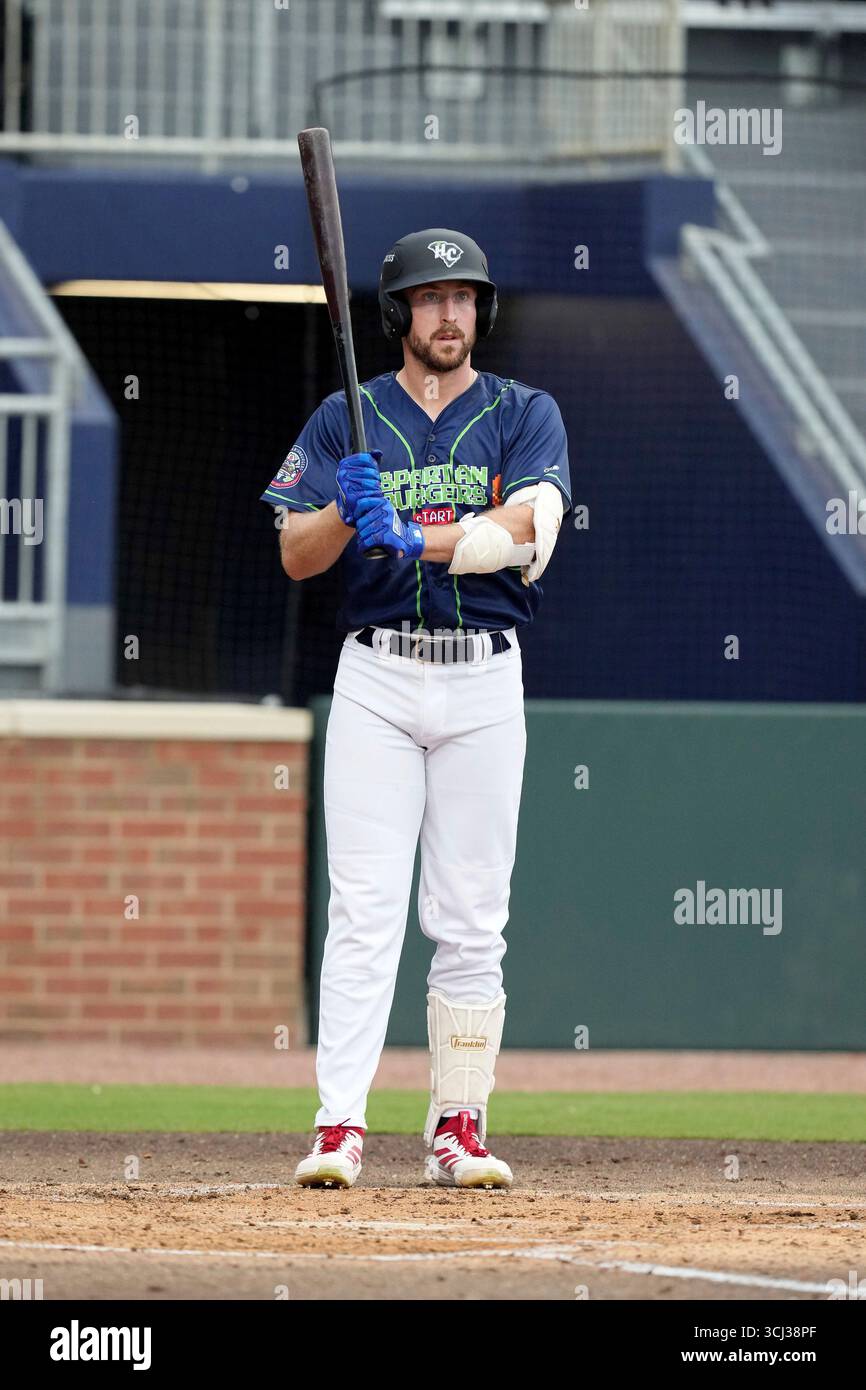 Paxton Kling (25) of the Hub City Spartanburgers at bat in a South ...