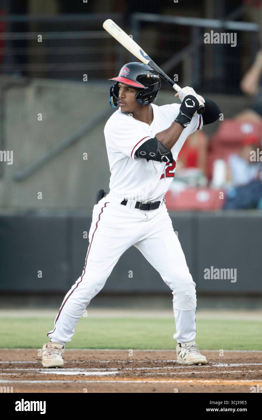 Josiah Ragsdale (22) of the Carolina Mudcats at bat during a Carolina ...