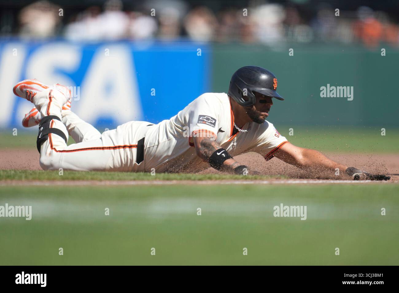 San Francisco Giants' Dominic Smith during a baseball game against the ...