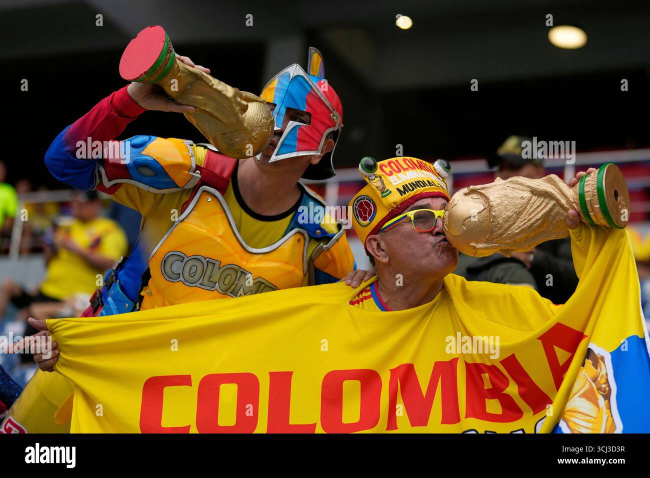 Fans of Colombia cheer prior to the start of a World Cup 2026 ...