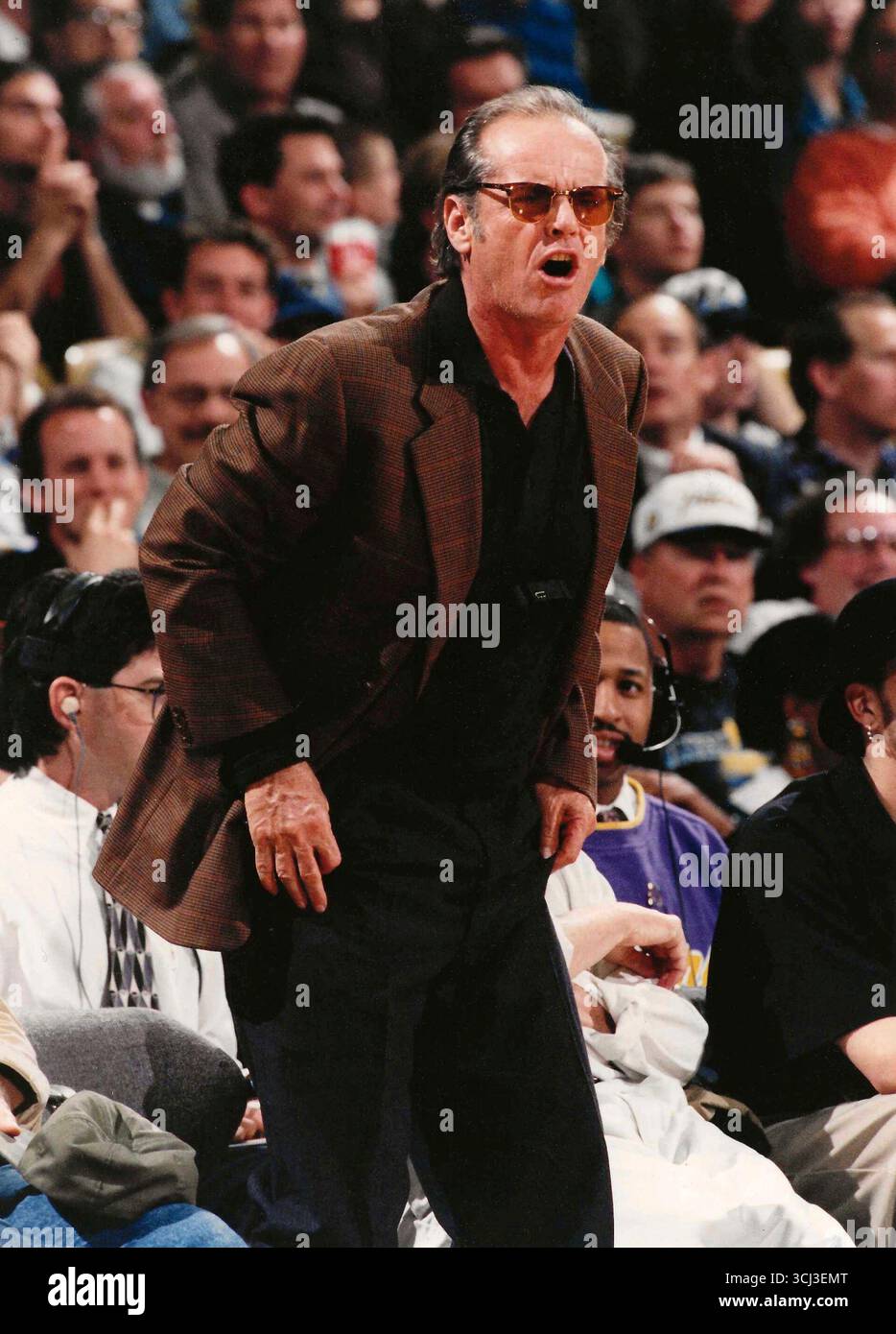 Jack Nicholson watches during a NBA game between the Indiana Pacers at ...