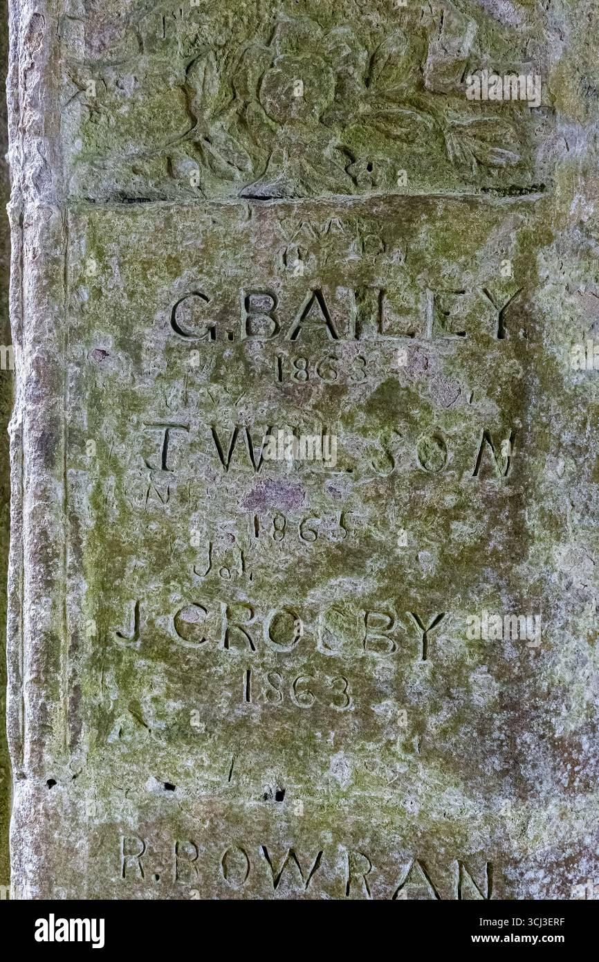 Names of Victorian archaeologists etched into the ancient walls of an ...