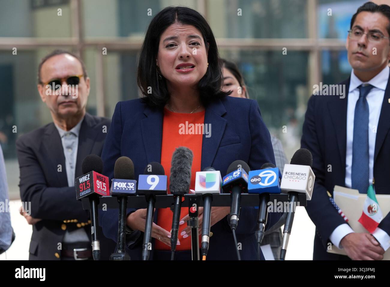 City Clerk of Chicago Anna Valencia speaks at a news conference for ...