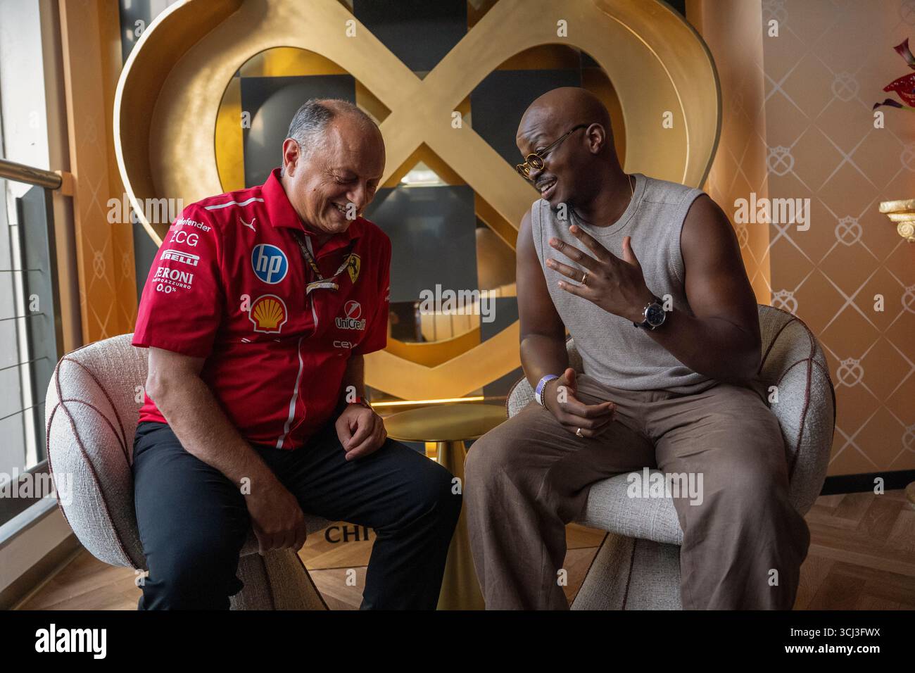 IMAGE DISTRIBUTED FOR CHIVAS REGA - Fred Vasseur, Team Principal of Scuderia Ferrari HP (L) and ...