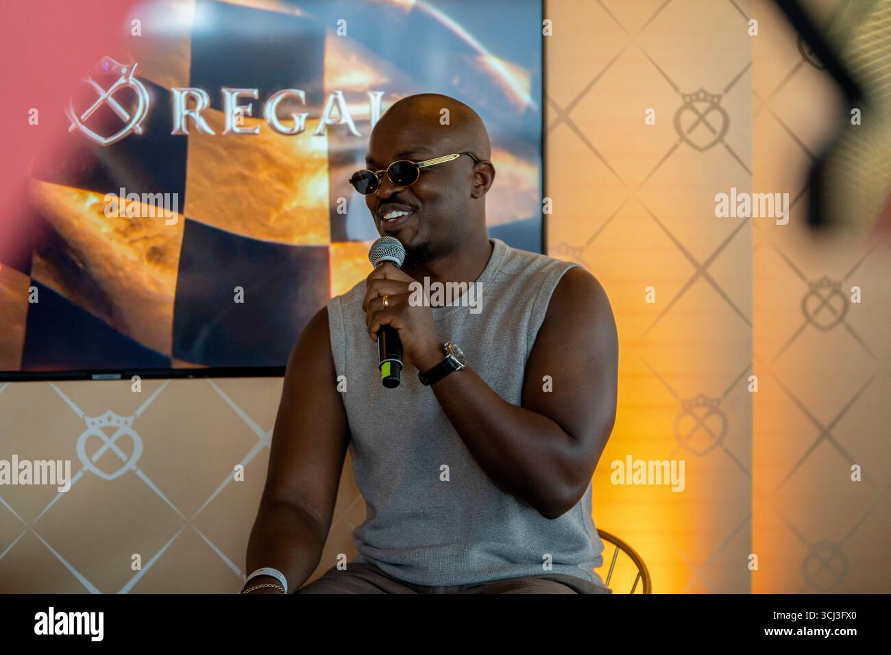 IMAGE DISTRIBUTED FOR CHIVAS REGA - George the Poet delivers opening remarks at the unveiling of ...