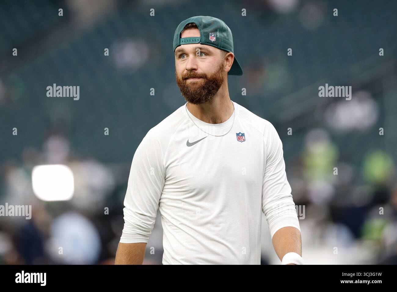 Philadelphia Eagles place kicker Jake Elliott looks on during pre-game ...