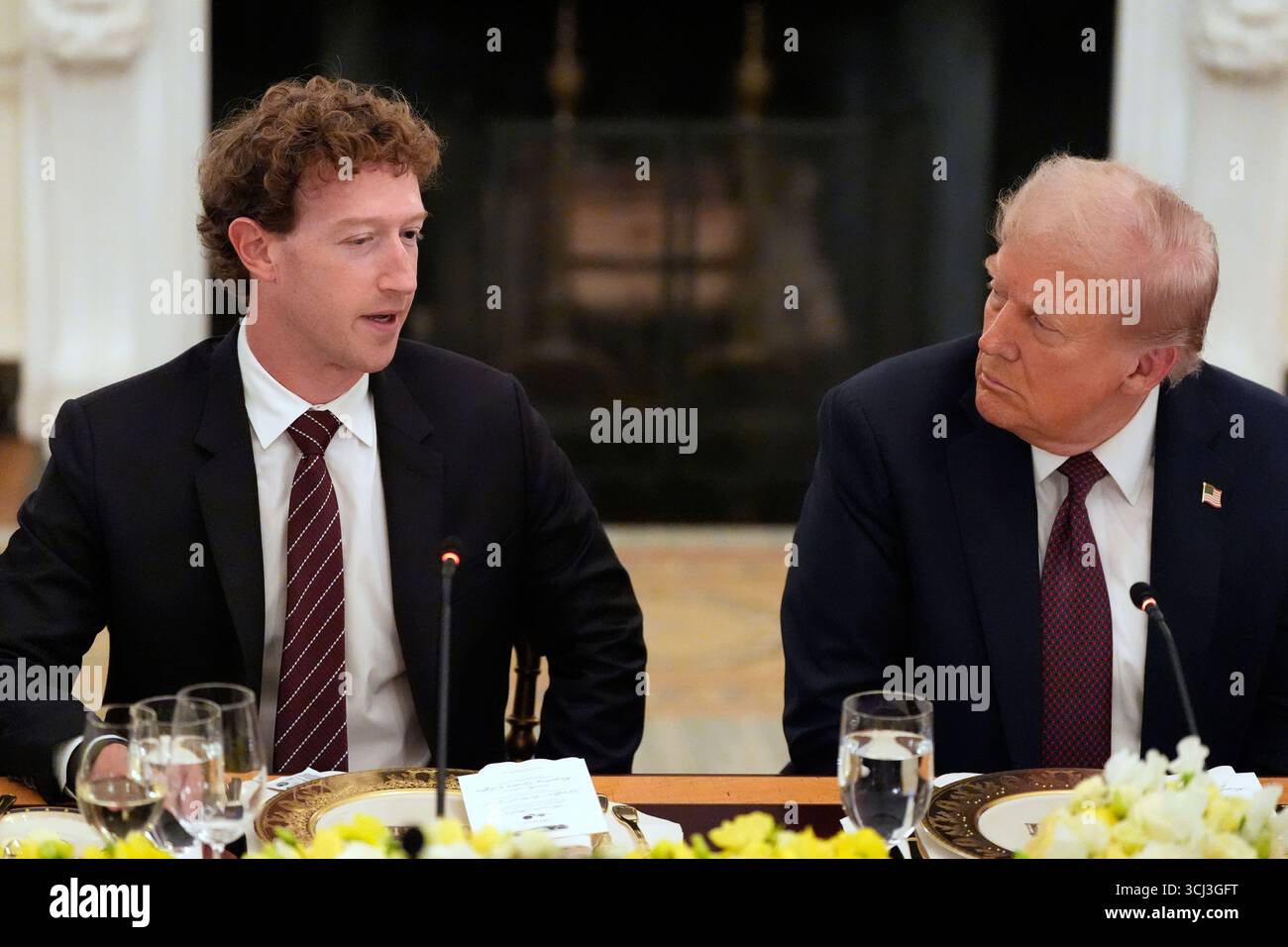 Facebook CEO Mark Zuckerberg attends a dinner with President Donald ...