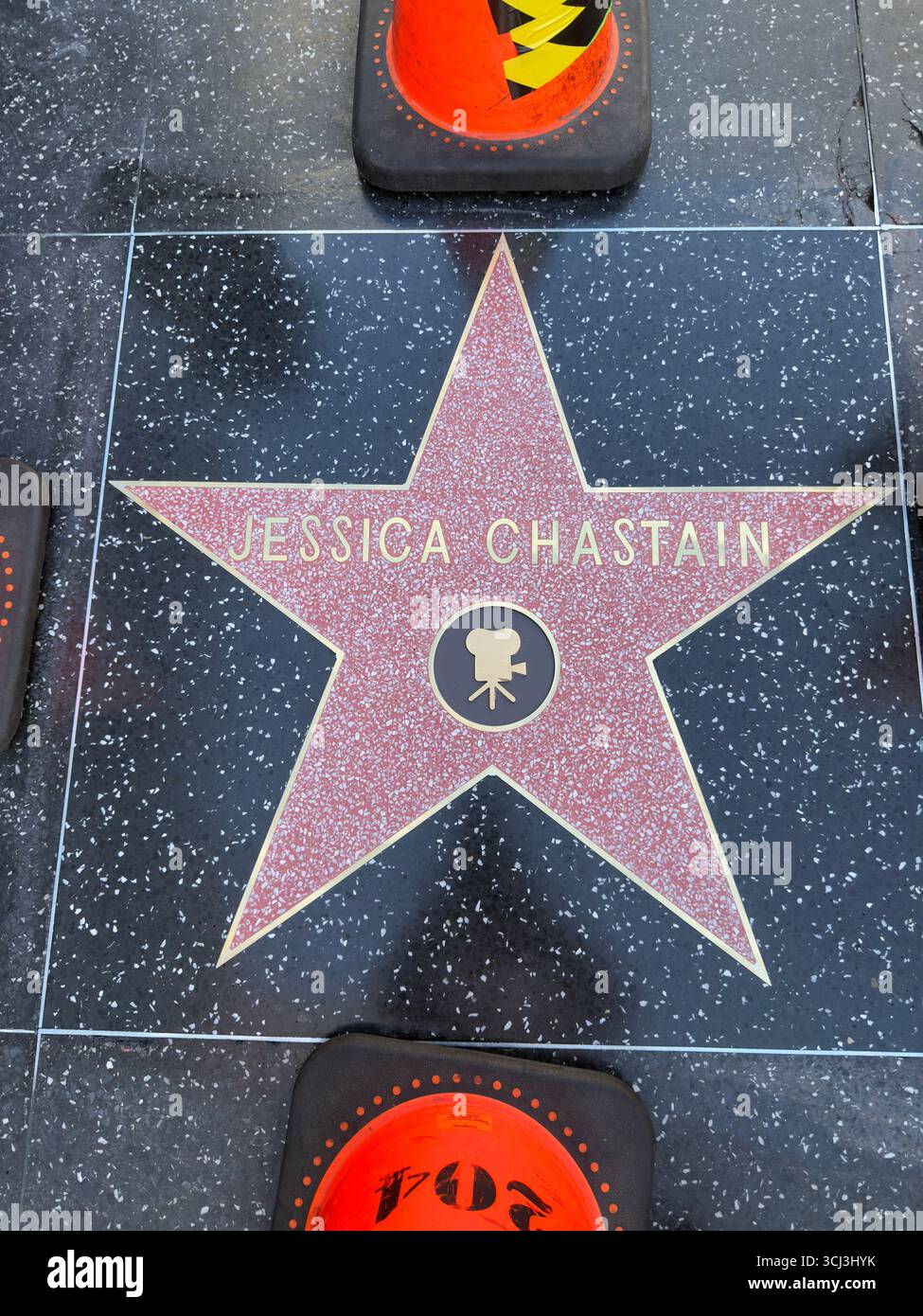 The newly unveiled Hollywood Walk of Fame star honoring actress Jessica ...