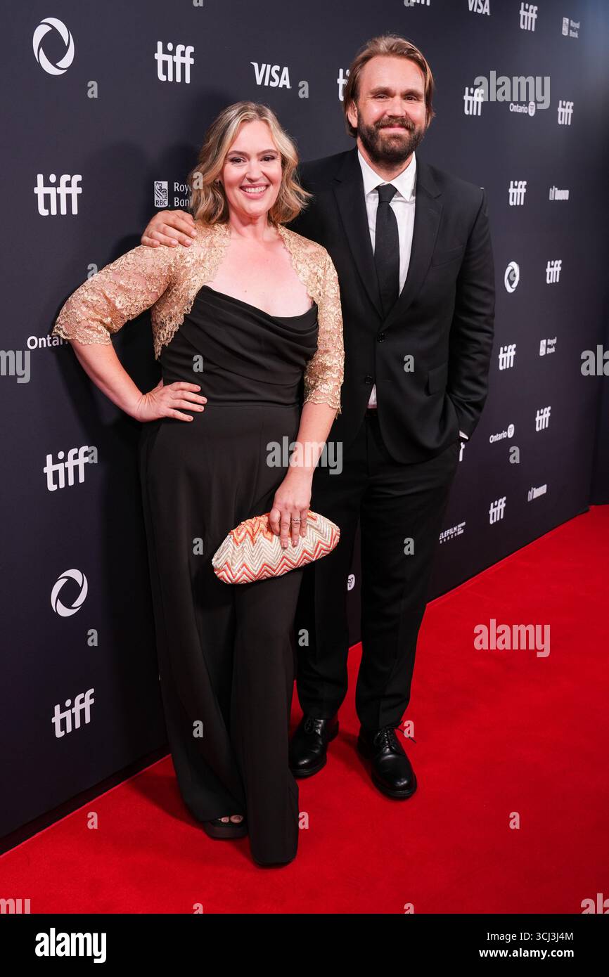 Jennifer Candy-Sullivan, left, and Chris Candy attend the premiere of ...