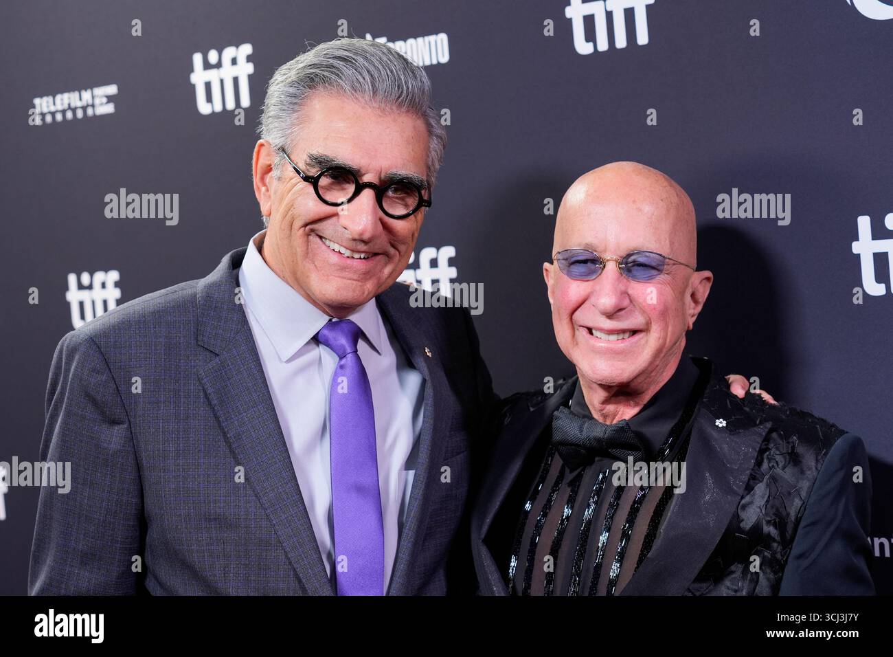 Eugene Levy, left, and Paul Shaffer attend the premiere of "John Candy: I Like Me" during the ...