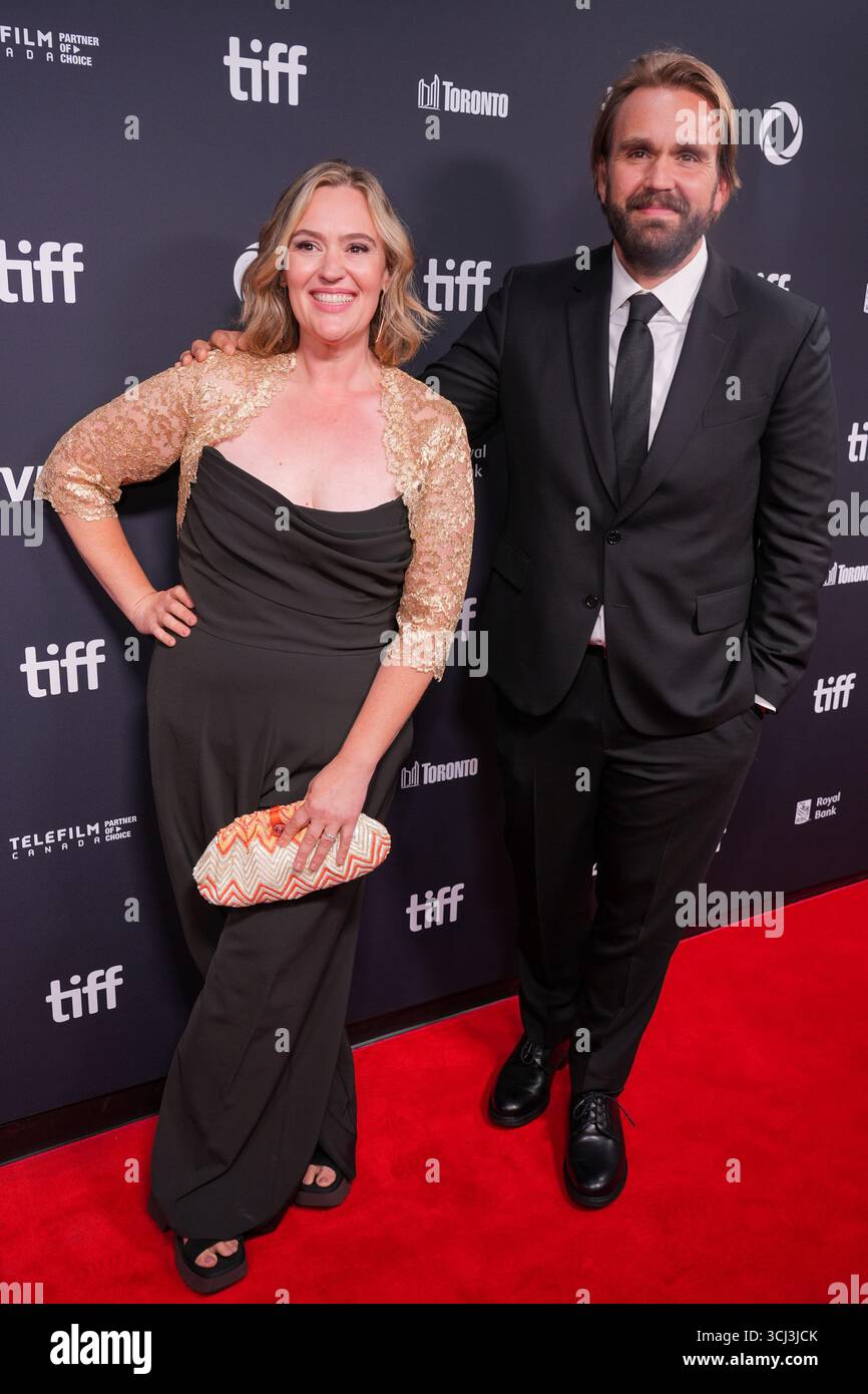 Jennifer Candy-Sullivan, left, and Chris Candy attend the premiere of ...