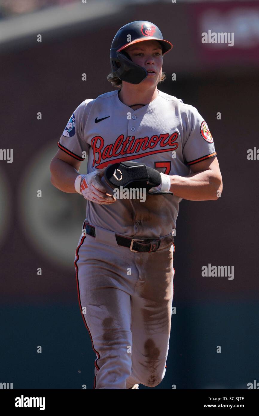 Baltimore Orioles' Jackson Holliday during a baseball game against the ...