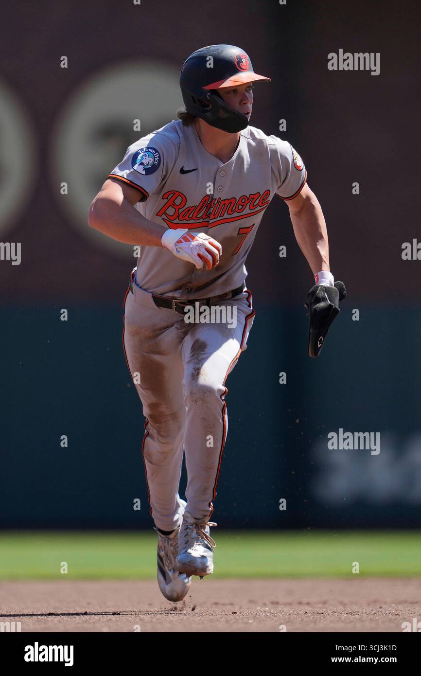 Baltimore Orioles' Jackson Holliday during a baseball game against the ...