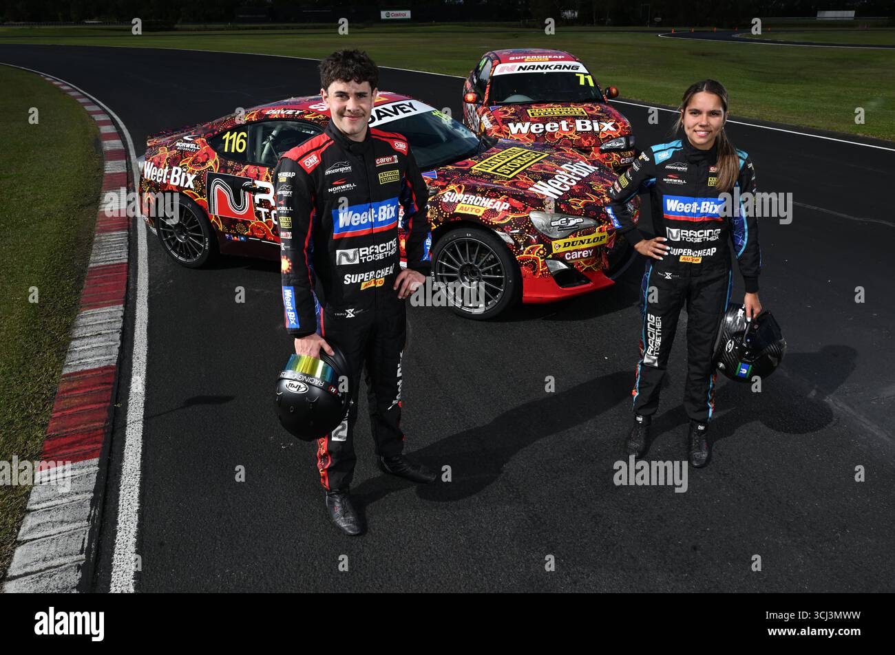 Teenage Indigenous motorsport drivers Kade Davey (left) and Karlai ...