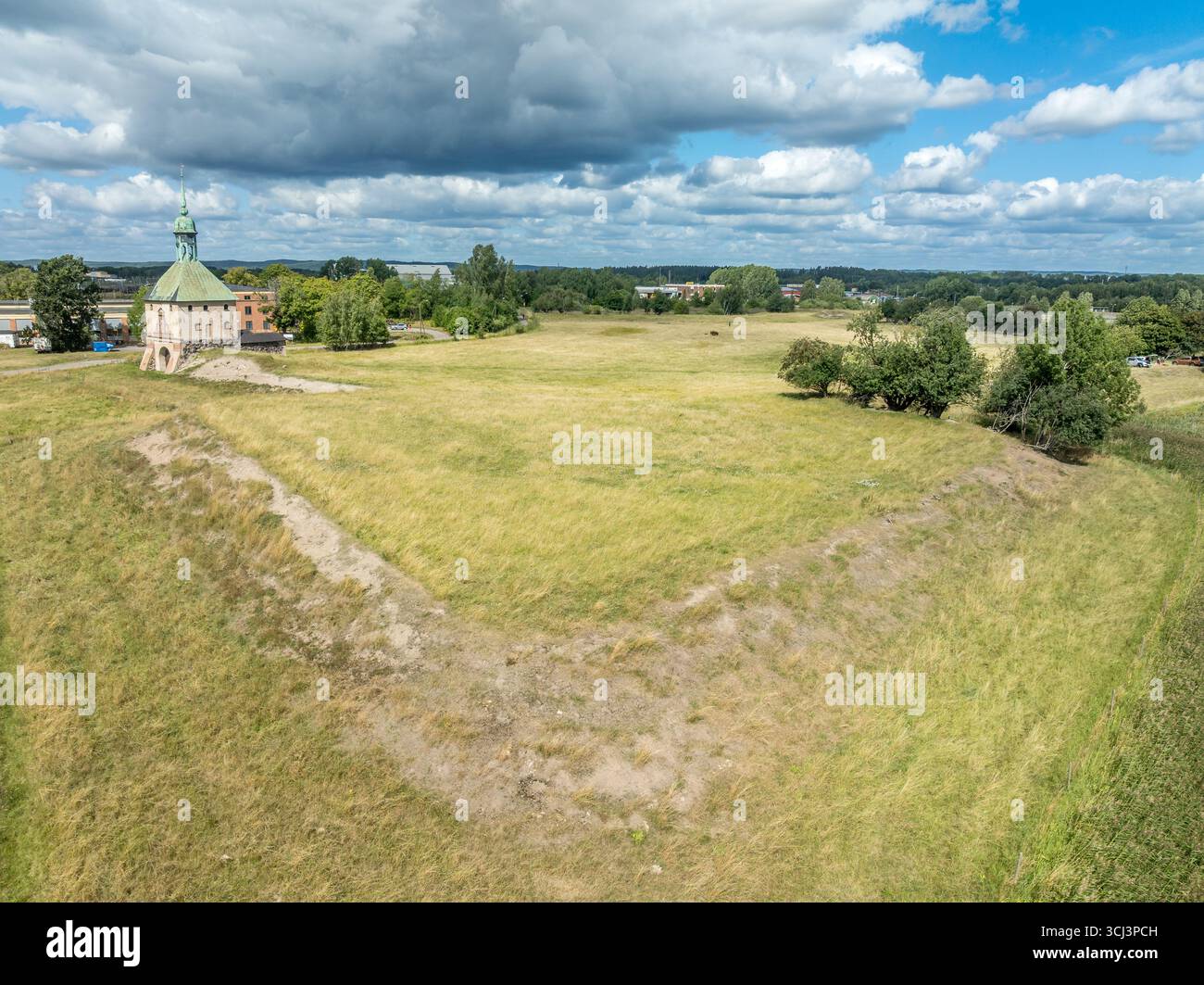 Aerial view of Johannisborgs in Norrköping Sweden, star fort ...